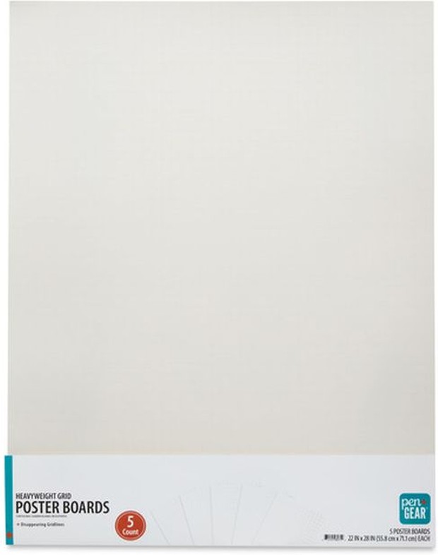 Heavyweight Grid Poster Board - White